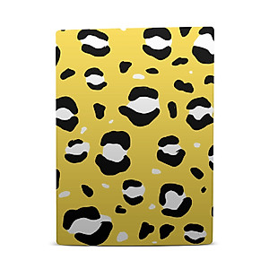 Yellow Leopard Art Mix Matte Vinyl Faceplate Sticker Gaming Skin Case Cover Compatible with Sony Playstation 5 PS5 Digital Edition Console and DualSense Controller