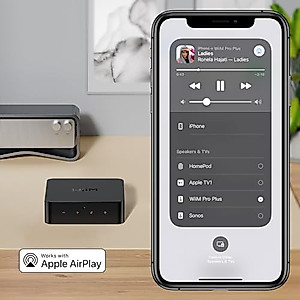 WiiM Pro Plus AirPlay 2 Receiver, Google Cast Audio, Multiroom Streamer with Premium AKM DAC, Voice Remote, Works with Alexa/Siri/Google, Stream Hi-Res Audio from Spotify, Amazon Music, Tidal and More