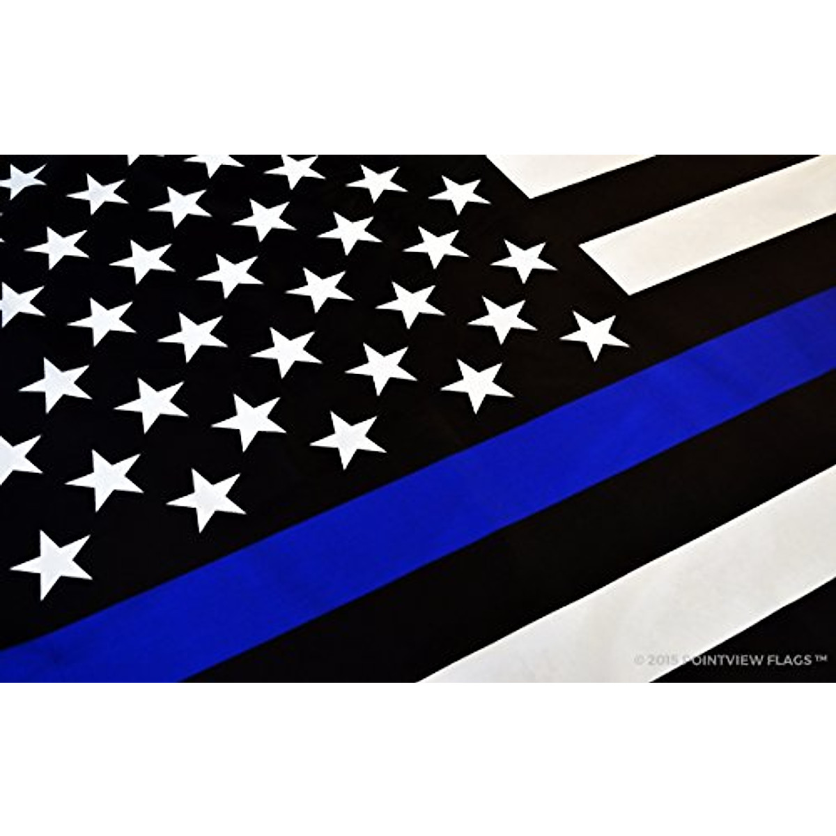 Pointview Flags Thin Blue Line American Flag - 3 by 5 Foot Flag with Grommets
