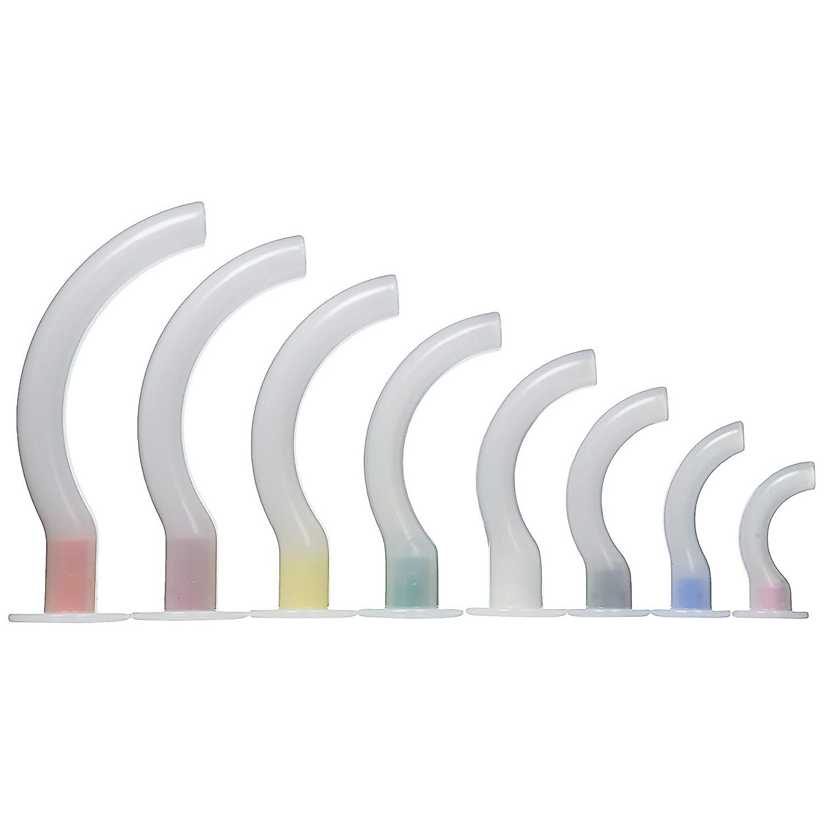 Multi-Color Disposable Oral Airway Tube for First Aid,Airway Kits 8 Pieces with Plastic Case with 2Pcs Sterile Gauze Swabs