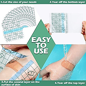 150 Pieces Stretch Adhesive Bandages Transparent Film Dressing Bandages Waterproof Adhesive Bandages (3.1 x 3.1 Inch)