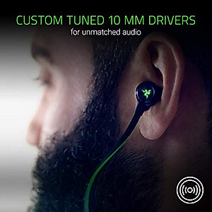 Razer Hammerhead Bluetooth Earbuds for iOS & Android: Sweat-Resistant Design - 8 Hr Battery - Custom-Tuned Dual-Driver Technology - in-Line Mic & Volume Control - Aluminum Frame - Matte Black/Green
