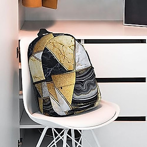 QQLADY Geometric Marble Travel Backpack for Women Men Carry On Backpack Water Resistant 15inch Laptop Backpack Hiking Casual Bag Backpack