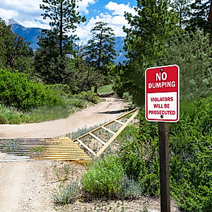 SmartSign No Dumping Violators Will Be Prosecuted Sign - 2 Pack, 18 x 12 inch, 2mm Thick Aluminum Composite, Red/Black on White, Made in USA