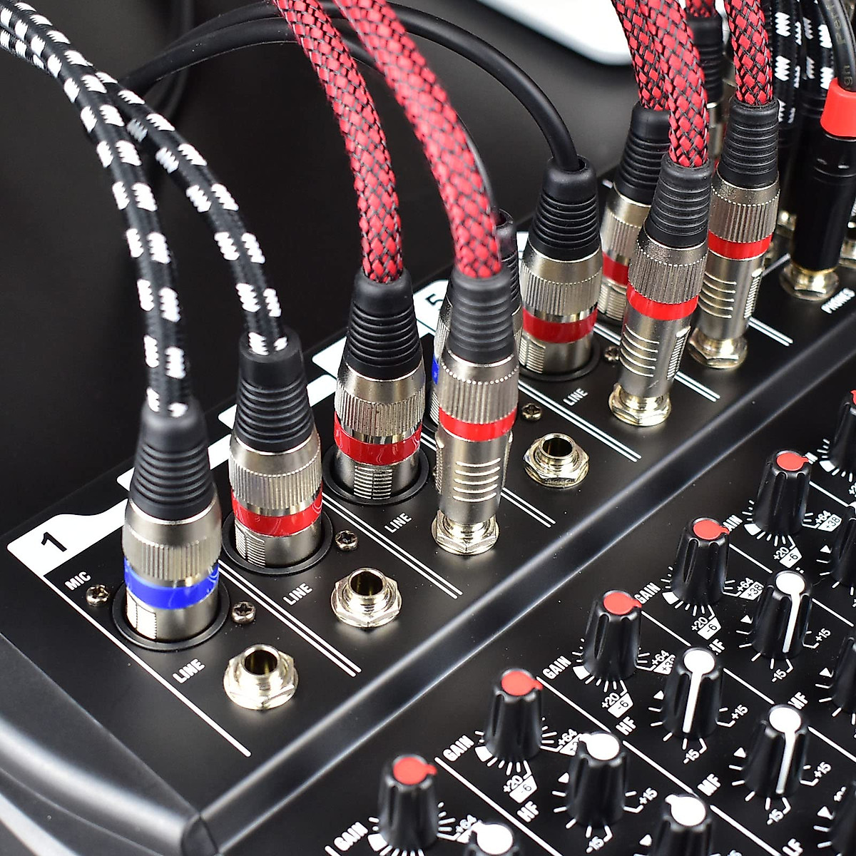 Mugteeve 3.5 mm to Dual XLR Male Y Splitter Cable, 6.6 Feet Stereo 1/8 Mini TRS Headphone Jack to L/R Double XLR Male Aux Cord, Noise Free, Nylon Braided, for Studio Monitor Speaker and Phones