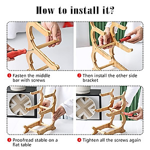 Lmaray Ceramic Fruits Bowls - White 3 Tier Oval Bowl Set with Natural Bamboo Rack, Tiered Ceramic Serving Tray Set for Sushi, Dessert, Fruit, Vegetables, Appetizer, Cake, Candy, Chip Dip (White)