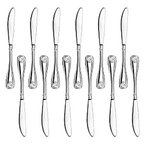 New Star Foodservice 58246 Shell Pattern, 18/0 Stainless Steel, Dinner Knife, 8.6-inch, Set of 12