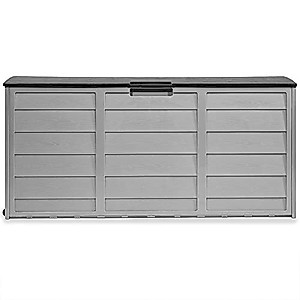 Barton Premium Deck Box w/Built In Wheel 63 Gallon Outdoor Patio Storage Bench Shed Cabinet Container Furniture Pools Yard Tools Porch Backyard