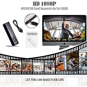 Jukllezan Hidden Camera Power Bank Mini Spy Camera Wireless Small Cameras Nanny Cam Hidden Cameras Portable Security Camera for Car