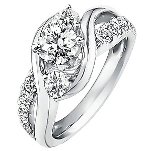 ZLAEBL 1.1 ct Three Stone Engagement Rings for Women 925 Sterling Silver Twisting Moissanite Rings Promise Moissanite Ring Love Gifts for Her,10