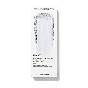WUNDERBROW Fix It Clear Eyebrow Gel, Long Lasting Lamination Effect, Includes Dual Ended Brush, Vegan & Cruelty Free