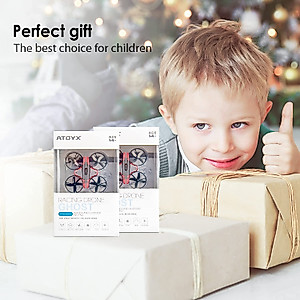 ATOYX Mini Drone for Kids & Beginners, Indoor Portable Hand Operated/RC Nano Helicopter Quadcopter with Auto Hovering, Headless Mode & Remote Control, Children's Day Gift for Boys and Girls -Red