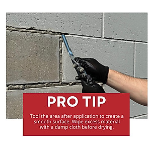 Akona Mortar Repair Tube - Tuckpointing, Sealing, & Repairing Stone, Brick, & Block Walls, Gray, Paintable, Fast Drying (10 Ounce, 1)