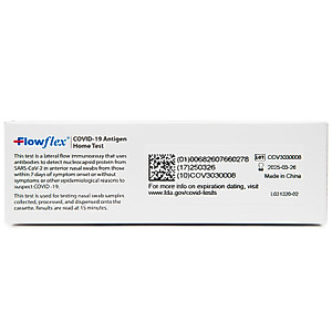 Flowflex COVID-19 Antigen Home Test kit, 1 Pack, 2 Tests Total. FDA EUA Authorized OTC at-Home Self-Test, Non-invasive Nasal Swab, Easy to Use and No Discomfort, Results in 15 Minutes