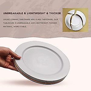 Greenandlife Premium Plastic Dinnerware Sets for 6(24pcs), Unbreakable Microwave Safe Reusable Lightweight Plates and Bowls Sets Cups Dishwasher Safe Dishes for Outdoor Camping, RV