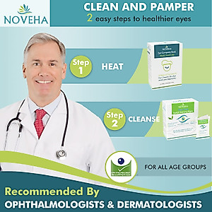 NOVEHA EXPRESS Warm Compress Individual Eye Mask | Moist Hot Technology For Sensitive Dry Eyes - Relieves Stye & Pink Eye - Reusable Heat Water Treatment for Irritated Eyes and Eyelid Lumps