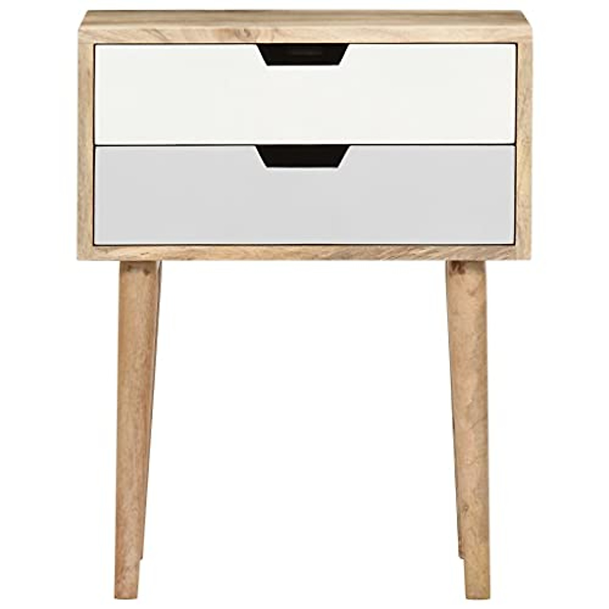 Side Table with Drawers, Furniture Small Space, Modern nightstand end Table, Bedside Cabinet 18.5"x13.8"x23.2" Solid Mango Wood Suitable for Living Room, Bedroom Bedside.