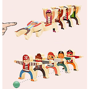 BESTING Balancing Stacking Blocks Pirate Parent-Child Children's Educational Wooden Toy Acrobatic Troupe Interlock Decompression Preschool Toys Balancing Games (HJ006)