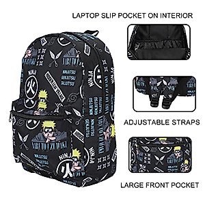 Bioworld Naruto Shippuden Ninjutsu Sublimated Print Adult 17" Laptop Backpack