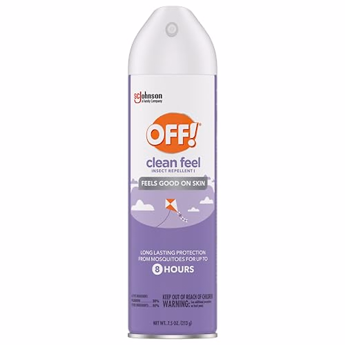OFF! Clean Feel Insect Repellent Aerosol with 20% Picaridin, Bug Spray with Long Lasting Protection from Mosquitoes, Feels Good on Skin, 7.5 oz