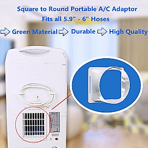 tMebrdkop 5.9 inch / 6 inch Portable Air Conditioner Exhaust Hose Coupler Square,Air Conditioning Accessories & Parts Window Adapter