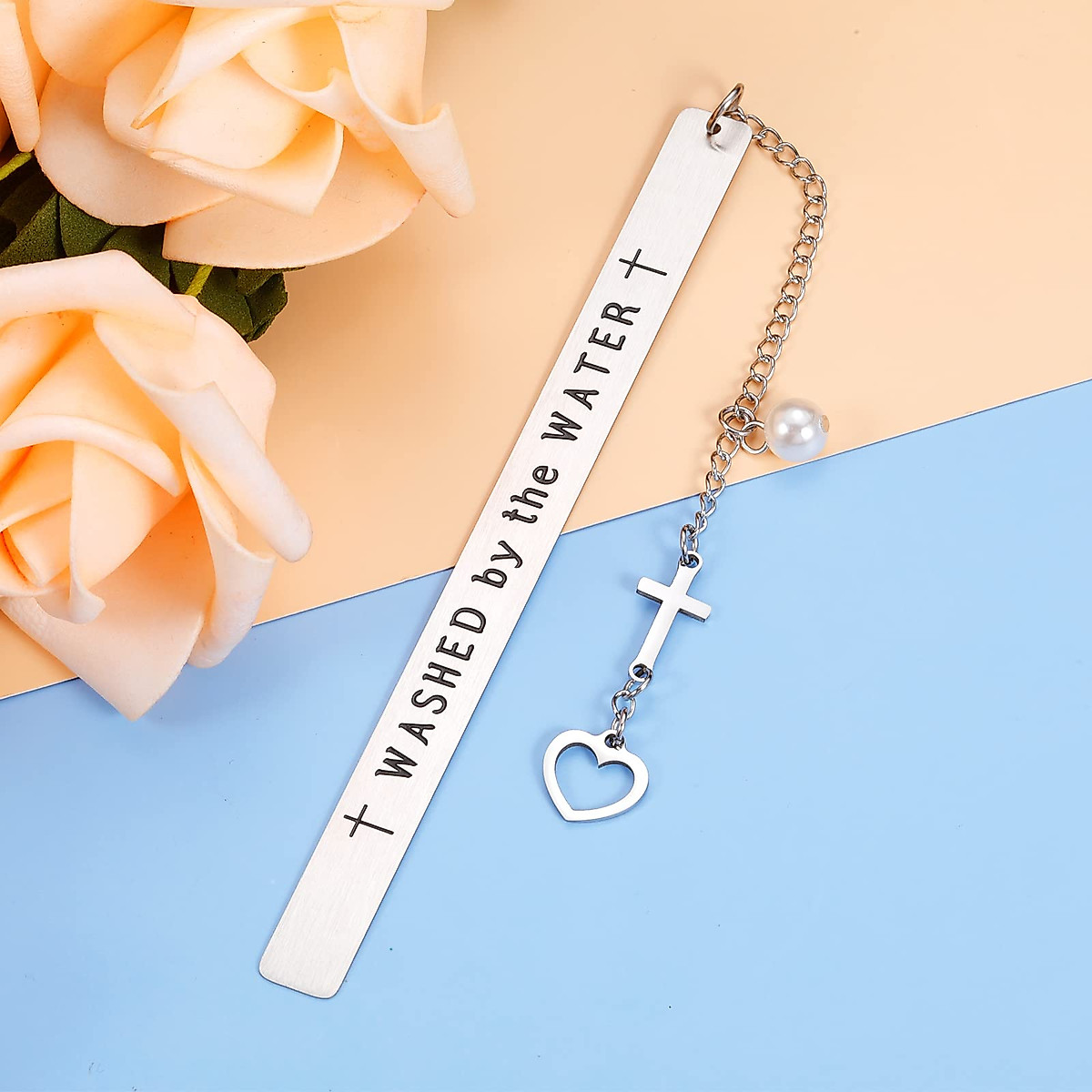 Baptism Gifts for Girl Boys, Christening Bookmark Gifts for Boys Baby Kids, Religious Christian Bookmark for Women Godson Goddaughter Friends Brother Sister, Adult Baptism Gift, First Communion Gift