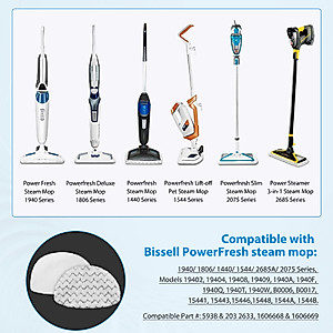 Extolife 10 Pack Steam Mop Replacement Pads for Bissell Powerfresh Steam Mop 1940 1806 1544 2075 2685A 2181 2814 Series, Model 19402 19404 19408 19409 1940A 1940F 1940Q 1940T 1940W B0006 B0017 2075A