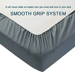 Shilucheng Bamboo_ 6-Piece King Size Bed Sheets Set 1800 Thread Count 16 Inch Deep Pockets Cool Eco Friendly Soft and Comforterble(King,Dark Grey)