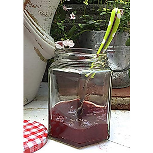 Nutley's 280ml Hexagonal Glass Jars with Red Lids (Pack of 6)