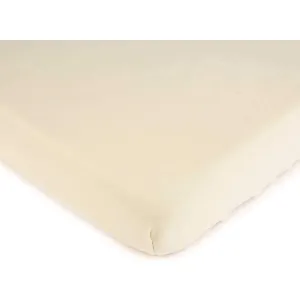 SheetWorld Fitted 100% Cotton Jersey Bassinet Sheet 15 x 33, Organic Ivory, Made in USA