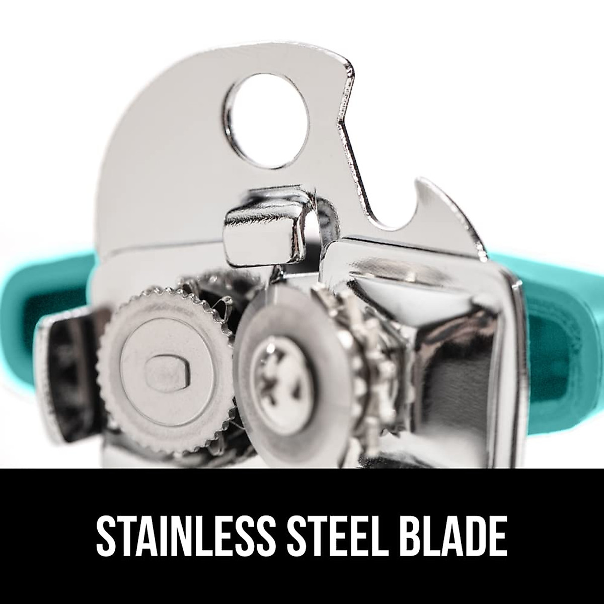 Gorilla Grip Manual Can Opener and Silicone Dish Drying Mat, Can Opener Includes Built-In Bottle Opener, Dish Drying Mat is 13x11 Inch, Both in Turquoise Color, 2 Item Bundle