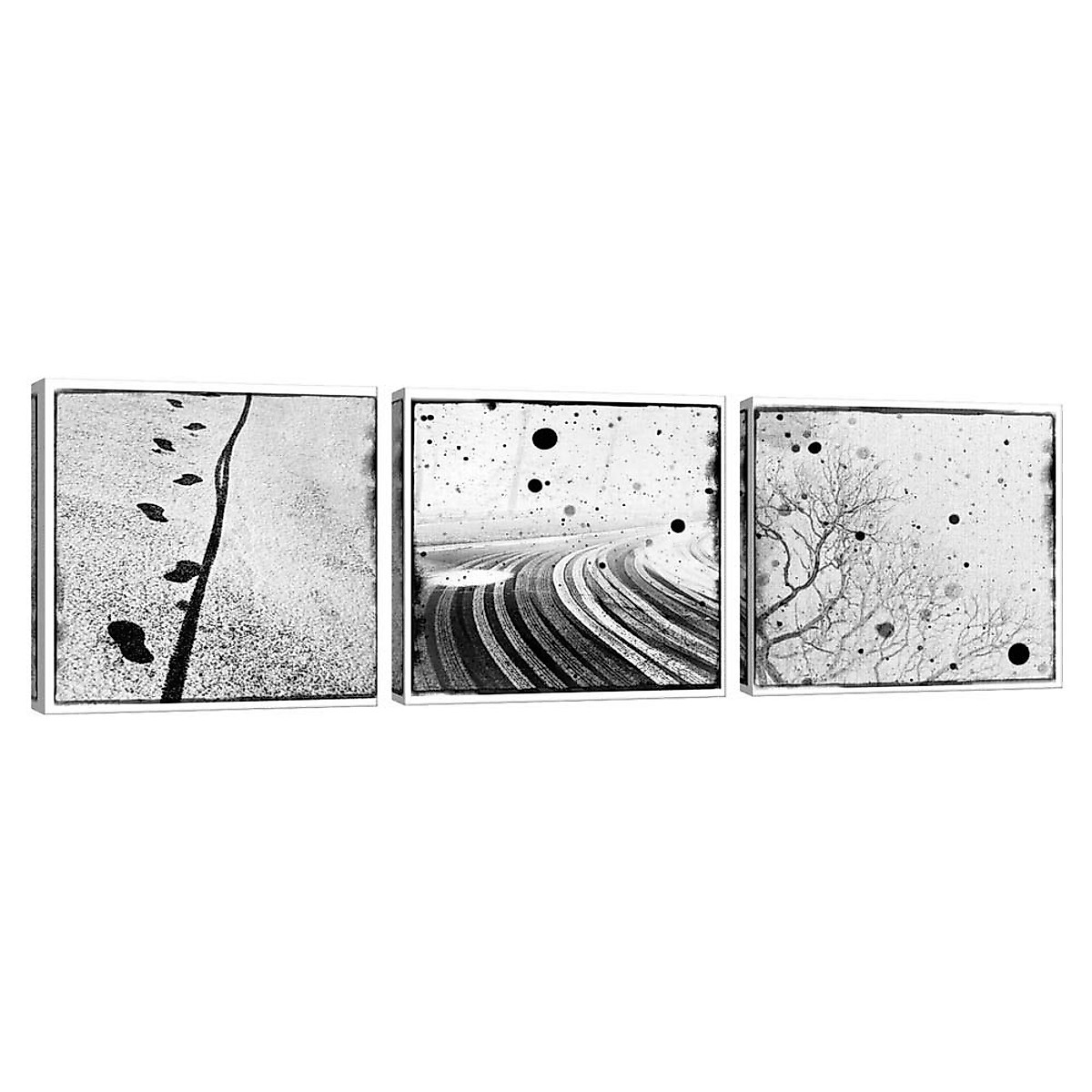 iCanvas DFU7 an English Winter II Triptych Canvas Print by Dorit Fuhg, 16" x 48" x 1.5" Depth Split