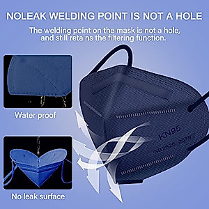 KN95 Face Mask 30 PCS TIMZON 5-Ply Face Mask KN95 Cup Dust Safety Masks Breathable Masks for Men & Women (Dark Blue)