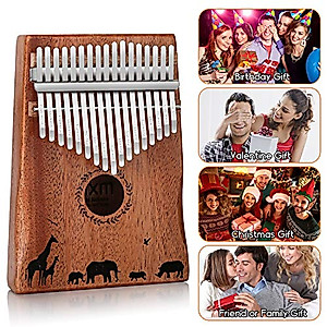 Kalimba, FIXM 17 Keys Thumb Piano with Protective Case and Study Instruction Tuning Hammer, Portable and Easy to Operate, Perfect Gifts for Beginners and Professionals