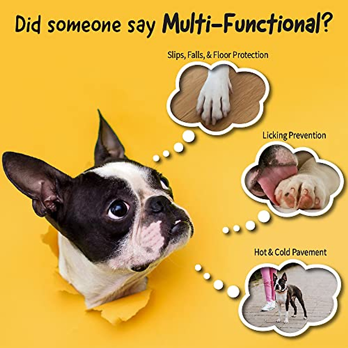 DOK TigerToes Premium Non-Slip Dog Socks for Hardwood Floors - Extra-Thick Grip That Works Even When Twisted - Prevents Licking, Slipping, and Great for Dog Paw Protection - Size Medium