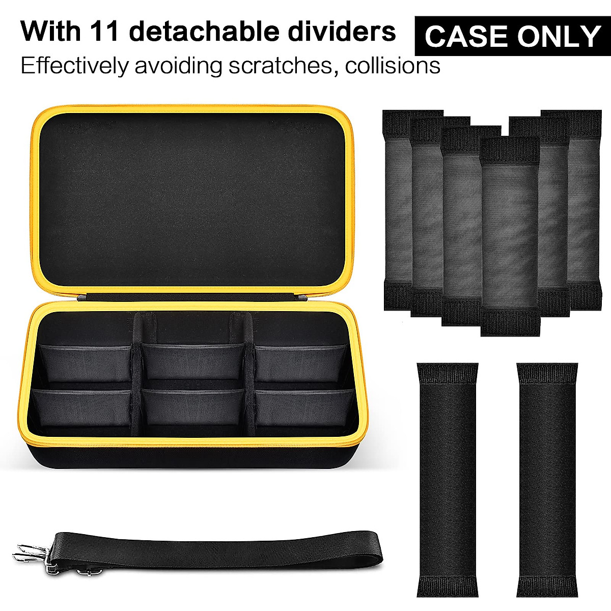 Extra Large Battery Storage Holder Case for DEWALT 20V/ 60V MAX XR Battery &Charger, Tool Batteries Pack Carrier Box for 20V 60V 2.0/3.0/4.0/5.0/6.0/9.0-Ah Batteries, Adapter - Black Inside