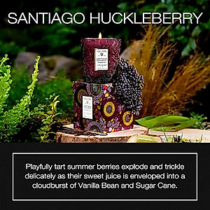 Voluspa Santiago Huckleberry, Classic Boxed Candle, 9 Ounce, 60 Hour Burn Time, All Natural Wicks and Coconut Wax for Clean Burning, Vegan, Poured in The USA