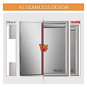 IKARE BBQ Outdoor Kitchen Doors 26 x 24 Inch, Grill Door Stainless Steel Doors, Double Door Access Door for Outdoor Kitchen Island(26 x 24 Inch)