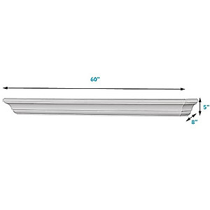 MANTELSDIRECT 60 Inch Floating Fireplace Mantel Wood Shelf in White - Colton from Mantels Direct | Wooden Rustic Wall Shelf Perfect for Décor and Electric Fireplaces