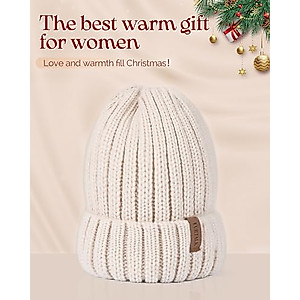 FURTALK Winter Hats for Women Fleece Lined Beanie Knit Chunky Womens Snow Cap