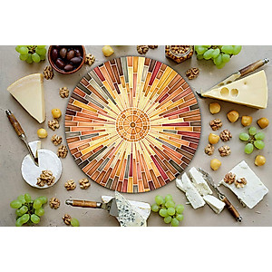 HASTA LA RAIZ | Mexican Handmade Cheese Board covered with resin. Ideal for Charcuterie Platter & Serving Tray. Model: Italian Orange.