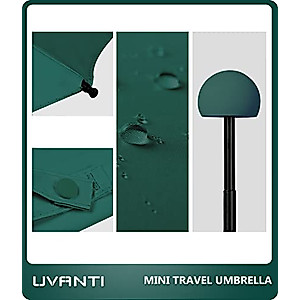 UVANTI Umbrella Small Mini Umbrella with Case - 6 Ribs Light Folding Compact Travel Umbrella Lightweight Portable Parasol for Backpack Purse - Sun & Rain Pocket UV Umbrellas for Kids Girls Boys Women