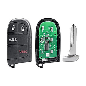 ANGLEWIDE Car Keyless Entry Remote Key Fob Replacement for 2015-2017 for Chrysler 200 Chrysler 300 for Dodge Charger for Dodge Challenger (M3M-40821302) 4 Buttons-1 pad