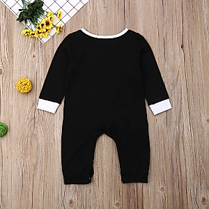 Baby Boy Gentleman Shirt Bowtie Romper Tuxedo Jumpsuit Overall Black Suit Clothes 0-18M (Black, 0-6 Months)