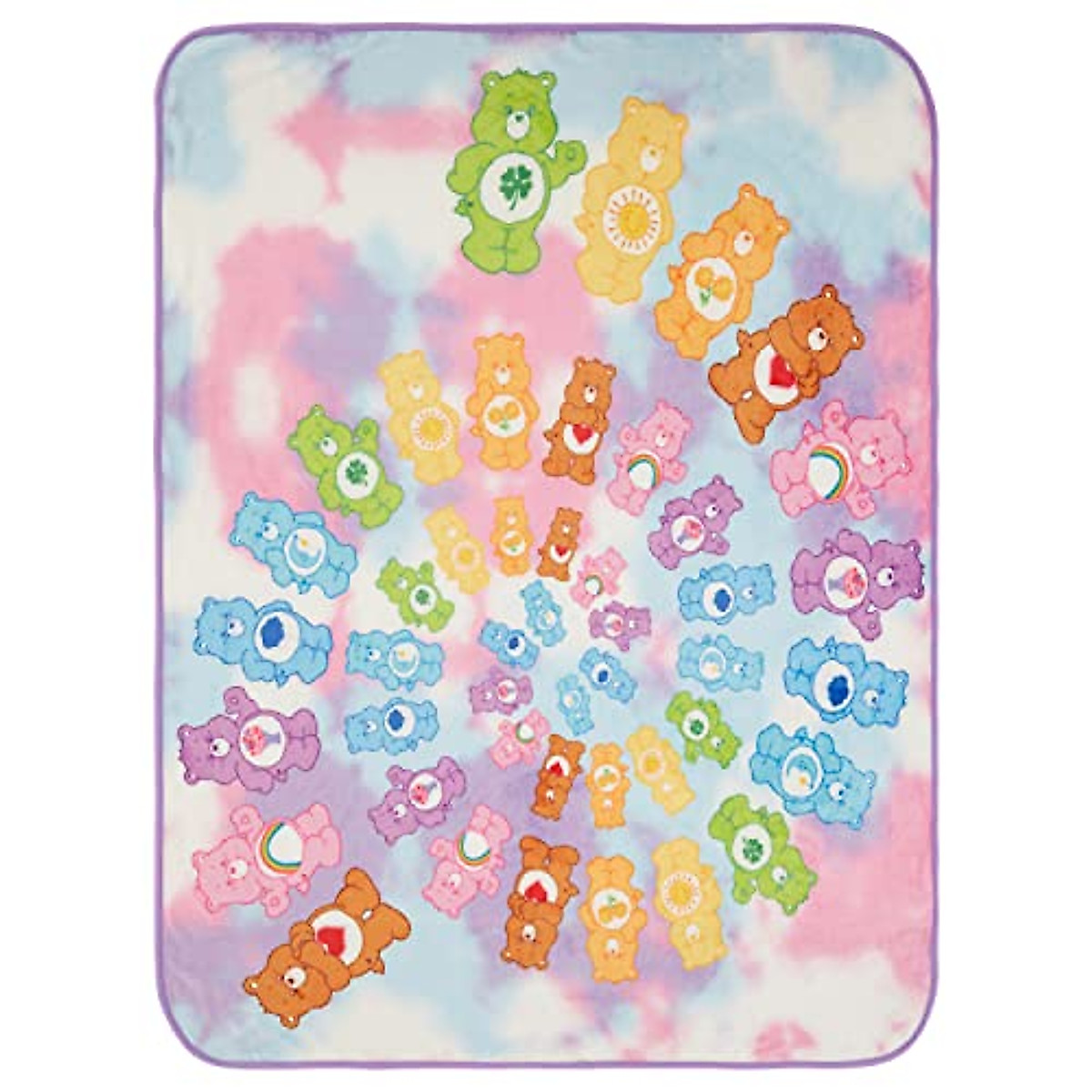 Care Bears Fleece Throw Blanket Tie Dye Throw - Cheer Friend Funshine Good Luck Soft Fleece Throw Blanket