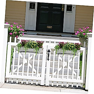 HANABASS Hanging Flower Pot Bonsai Railing Hanging Patio Balcony Basket Pots Plant Iron Holder Fence Shelf Pot Display Flowerpot Flower Planter Rack Rail Stand Crafts Rectangular Planter