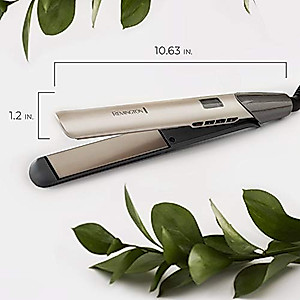 Remington S8A900 Pro 1” Flat Iron with Color Care Heat Control Sensing Technology and Ceramic Color-Lock Coated Plates, Straighten Color Treated Hair While Protecting from Damage and Fading