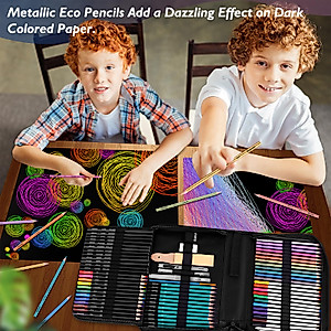 Soucolor 73 Art Supplies for Adults Teens Kids Beginners, Art Kit Drawing Supplies Sketching Set, Drawing Pencils Set Zipper Gift Case: Sketch Book, Coloring Book, Metallic Charcoal Pencils Stuff