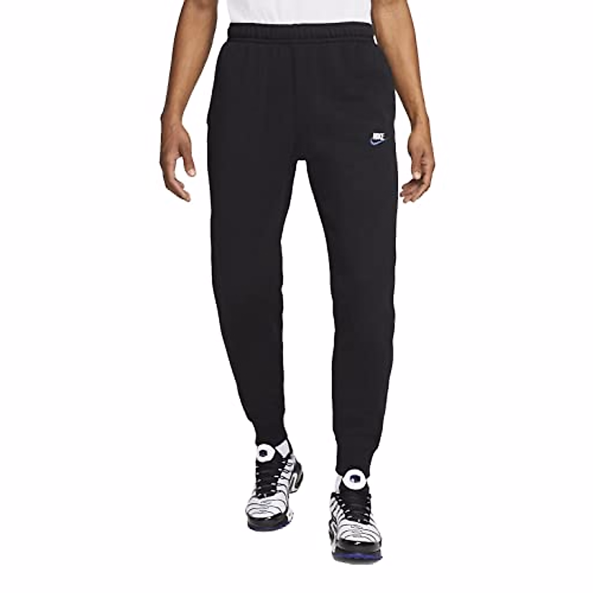 Nike Men's NSW Club Jogger Jersey (as1, Alpha, l, Regular, Regular, Black/White 010, Large)