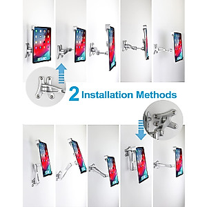 woleyi Anti-Theft Tablet Wall Holder Stand for 9"-14" Tablet, Security Heavy Duty Articulating in-Wall Tablets Mount with Lock and Key, Compatible with iPad Pro 13/Air, Surface Pro/Go, Galaxy Tabs